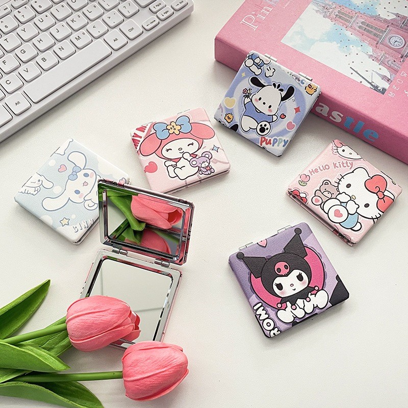 Sanrio MINI Folding Mirror GLASS / Folding Small Hand Mirror Make up ...