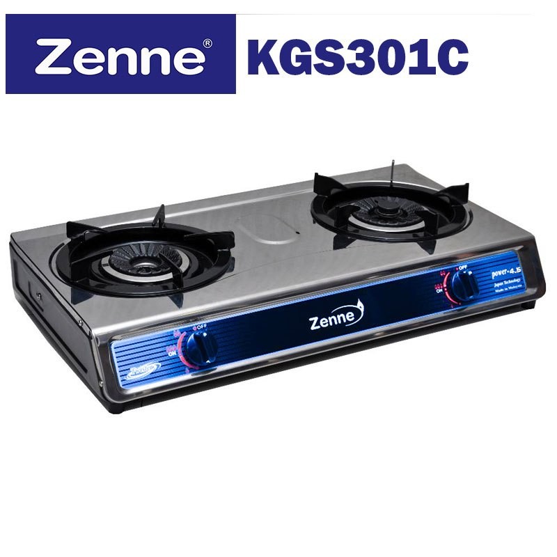 Zenne KGS301C Double Burner Stainless Steel Gas Cooker Stove - Twister ...