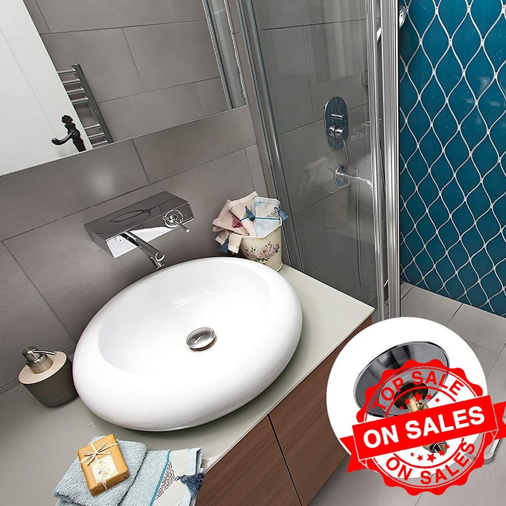 Chrome Easy Pop Up Basin Waste Bathroom Sink Push Button Bath Plug ...