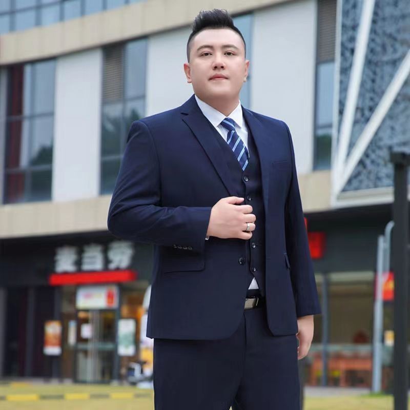 Fat Men Navy Blue Oversize Blazer Pant Set Plus Size Loose Thin ...