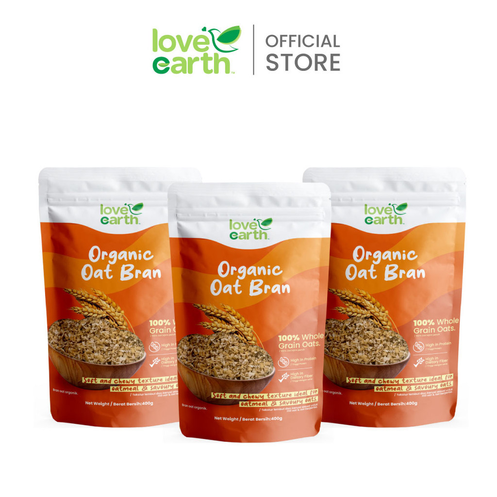Value Pack Love Earth Organic Oat Bran 400g x 3 | Shopee Malaysia