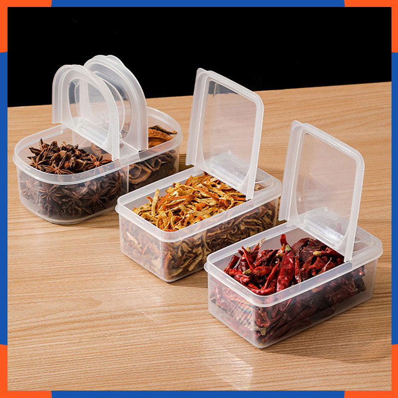 Flip Flap Refrigerator Food Fresh Box Transparent Spice Seasoning ...