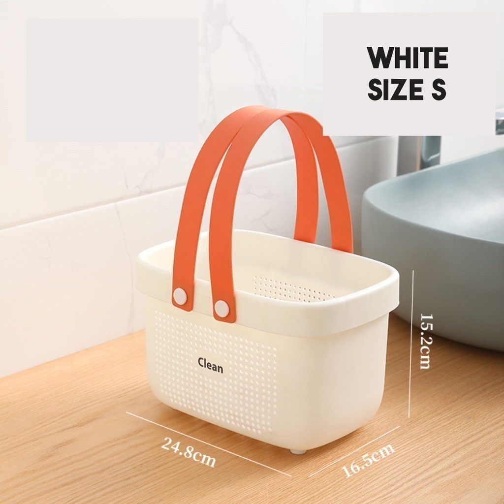 SS Easy Carry Basket Storage With Handle Portable Shower Bathroom ...