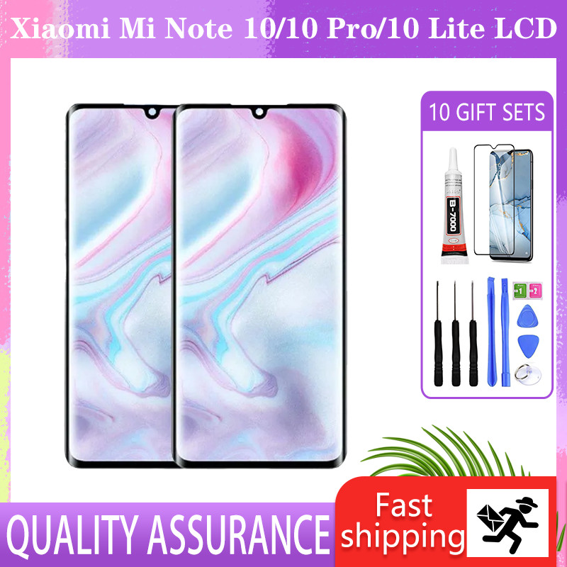 Original AMOLED Xiaomi Mi Note 10 Note 10 Pro Note 10 Lite LCD Display Touch Screen With Frame ...