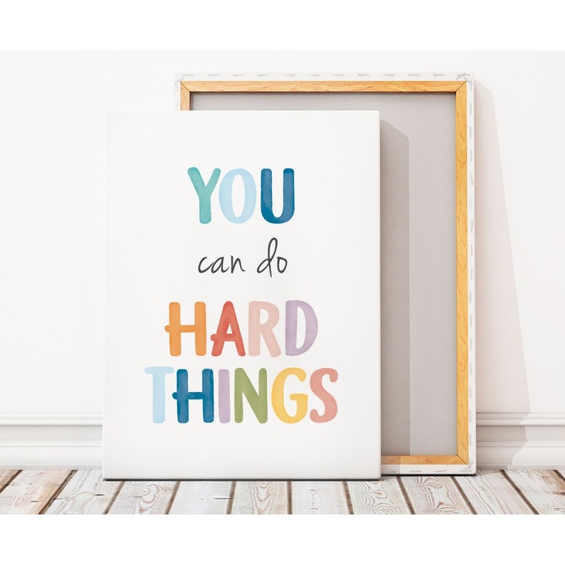 You Can Do Hard Things Positive Affirmation Growth Mindset Classroom ...