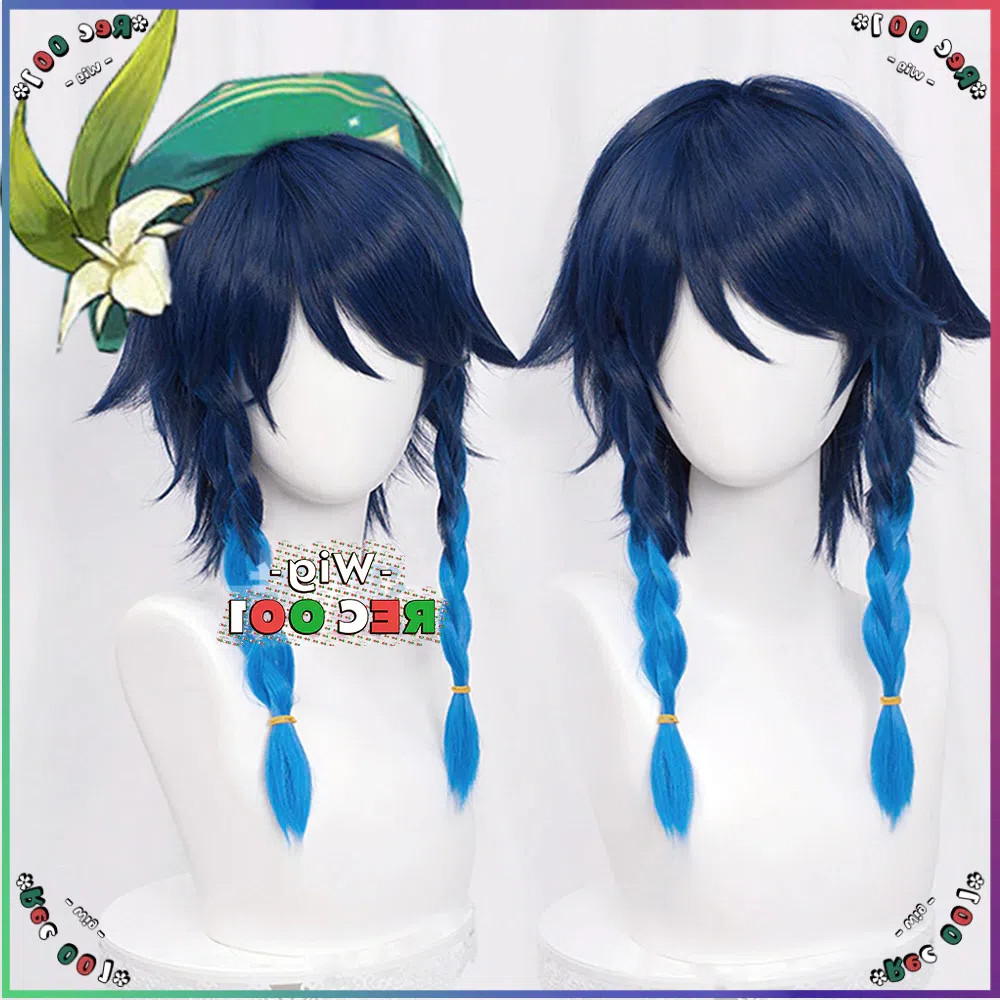[M] Genshin Impact Cosplay Venti Wig 30cm Adult/Kids Hair Can Use It ...