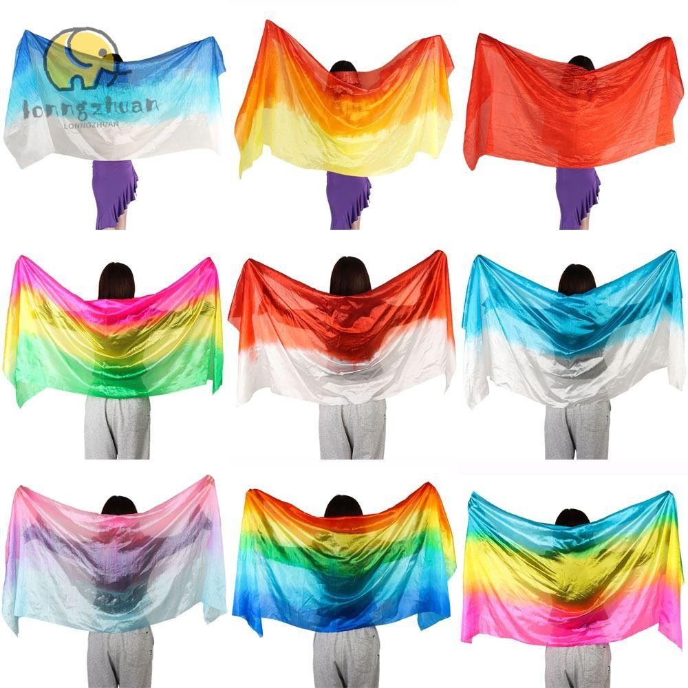 LONNGUVO Belly Dance Veils, Long Gradient Color Latin Belly Dance ...
