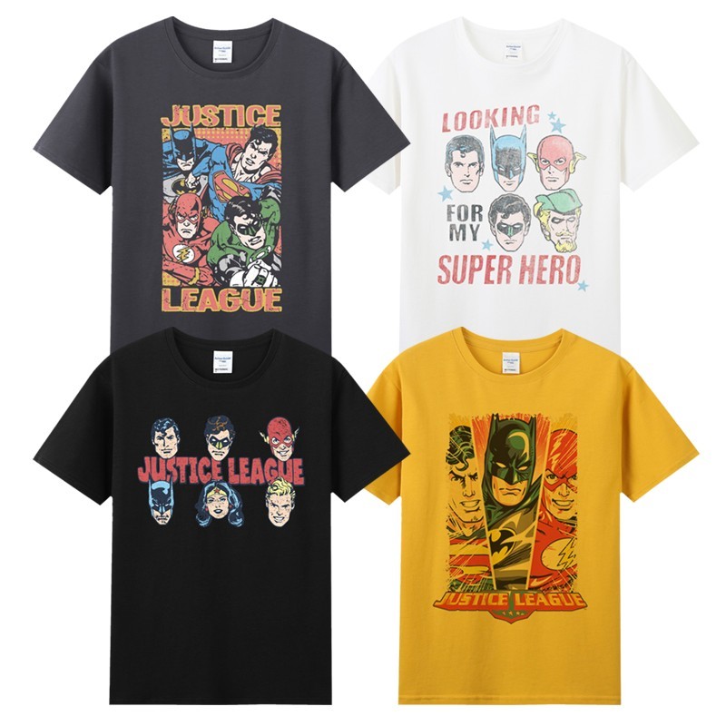 DC justice League justice S.u.p.e.r.m.a.n Bat Flash Pure Cotton Men's T ...