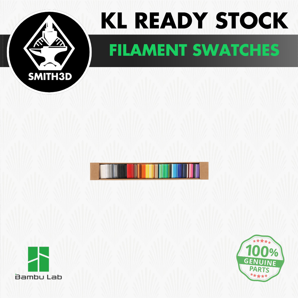 Bambu Lab Filament Swatches, Color Reference for Bambu Lab Filament ...