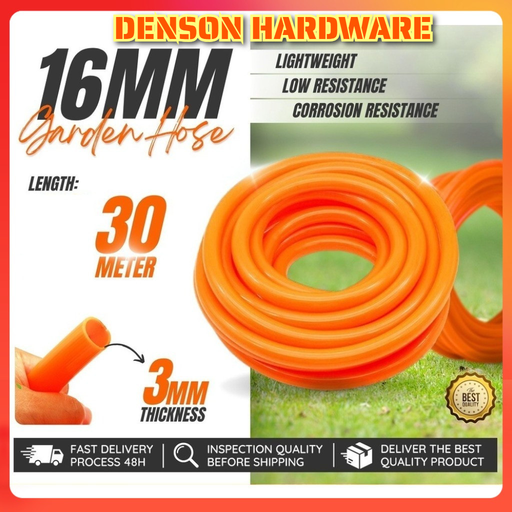 MARK-X PVC Orange Garden Hose 3mm Thickness 30M Multipurpose Flexible ...