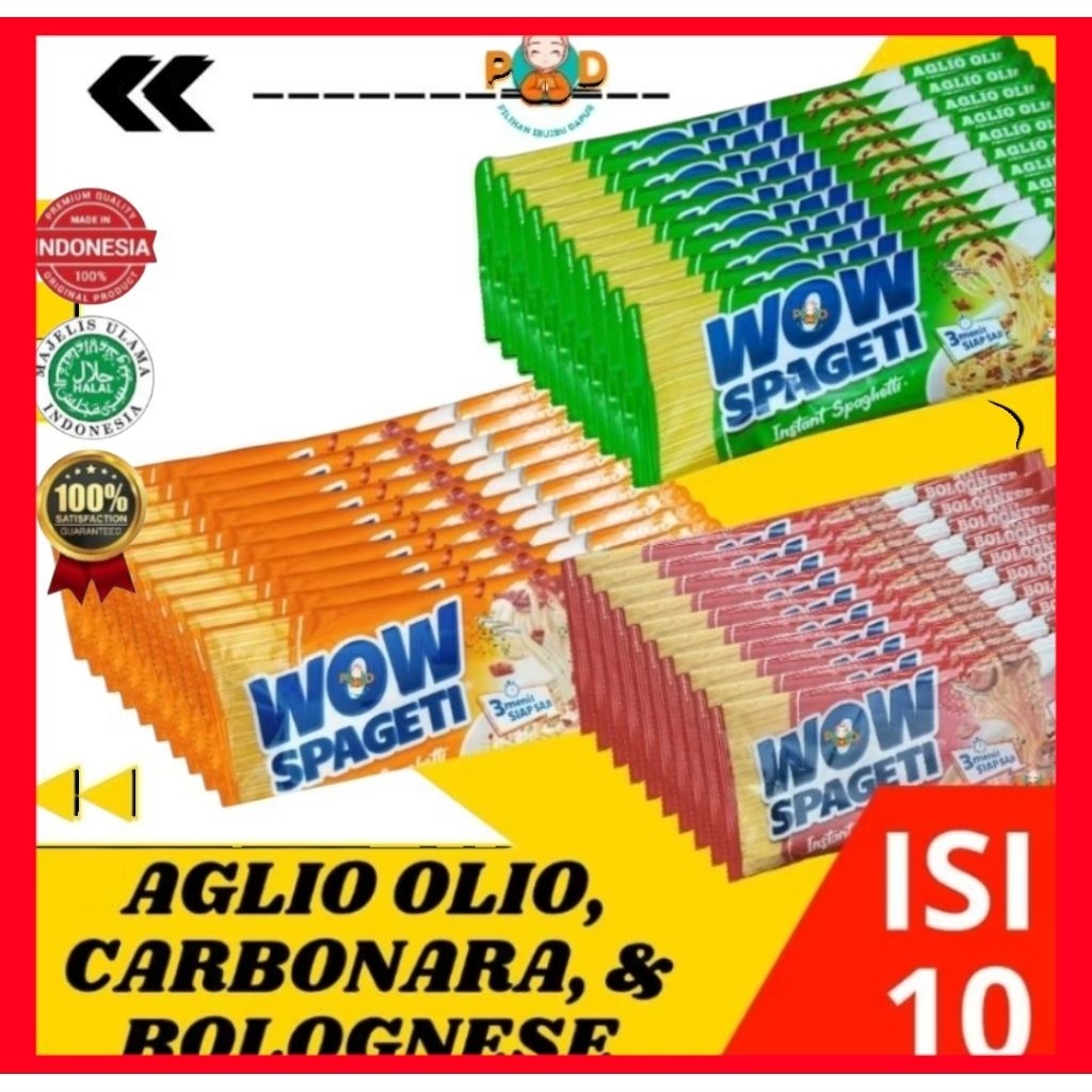 Wow Spageti instant Spaghetti kemasan 75g-88g/harga untuk satu renceng ...