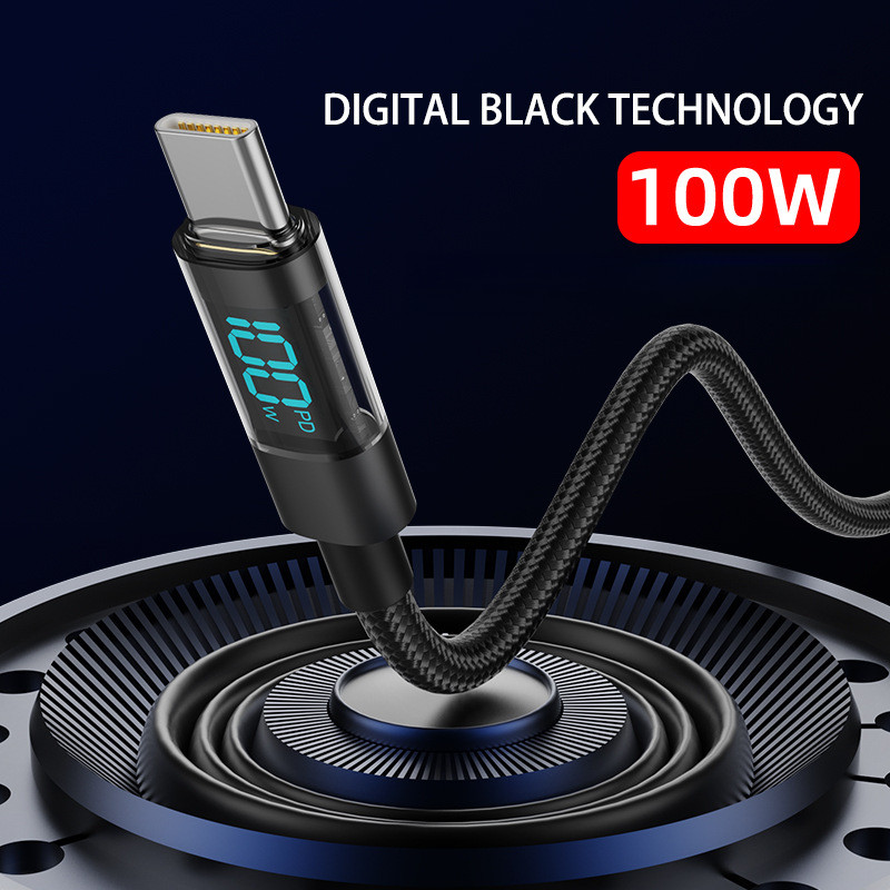 100W Super Fast Charging Transparent Aluminum Shell Digital Display ...