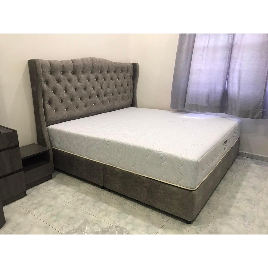 🔥Termurah 🔥Katil Bujang Katil Single Divan Katil Kain Kelabu Tambah ...