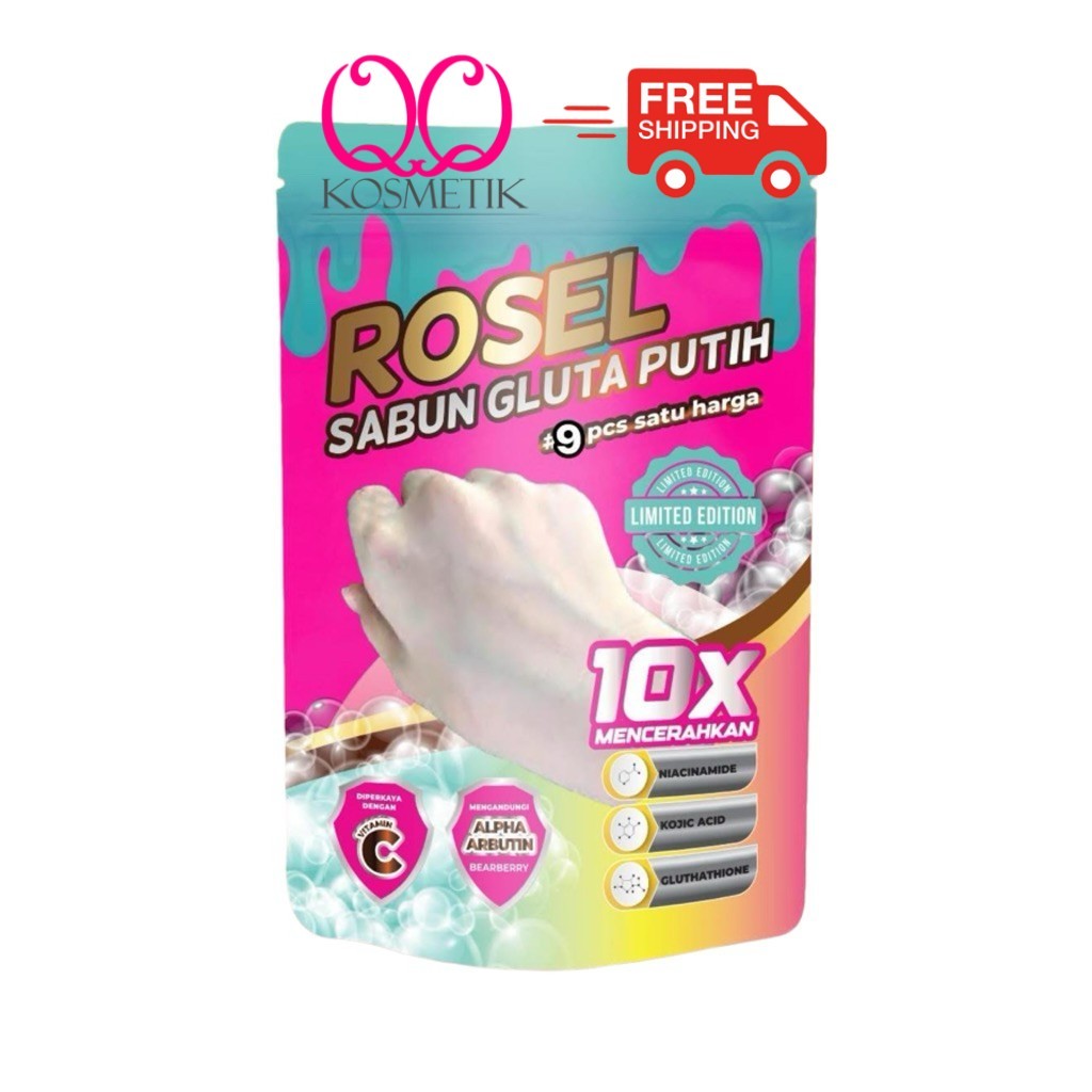 ROSEL Sabun Gluta Putih 9s Bar Soap Body Sabun Badan Vitamin C 250gm ...