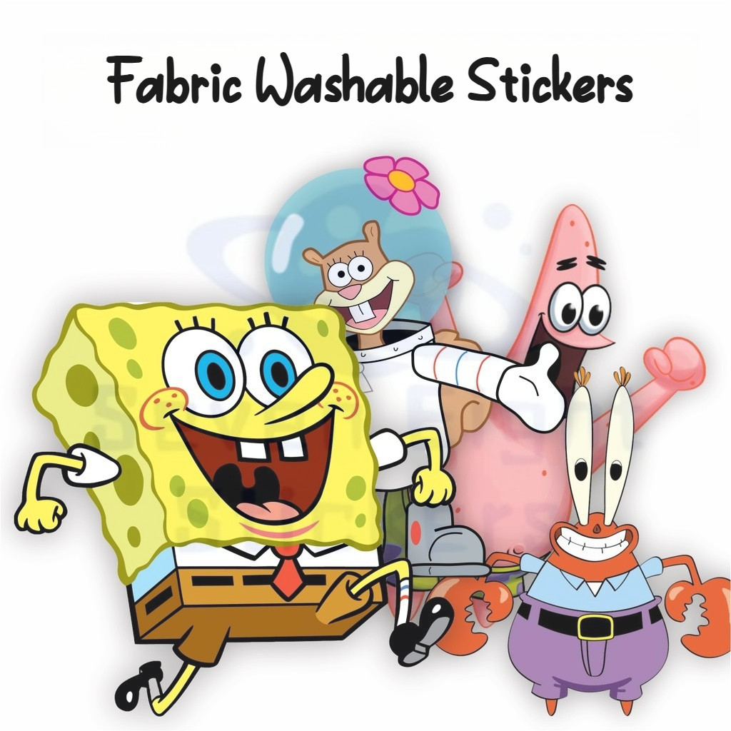 SpongeBob SquarePants Design Heat Transfer Stickers | Fabric Washable ...