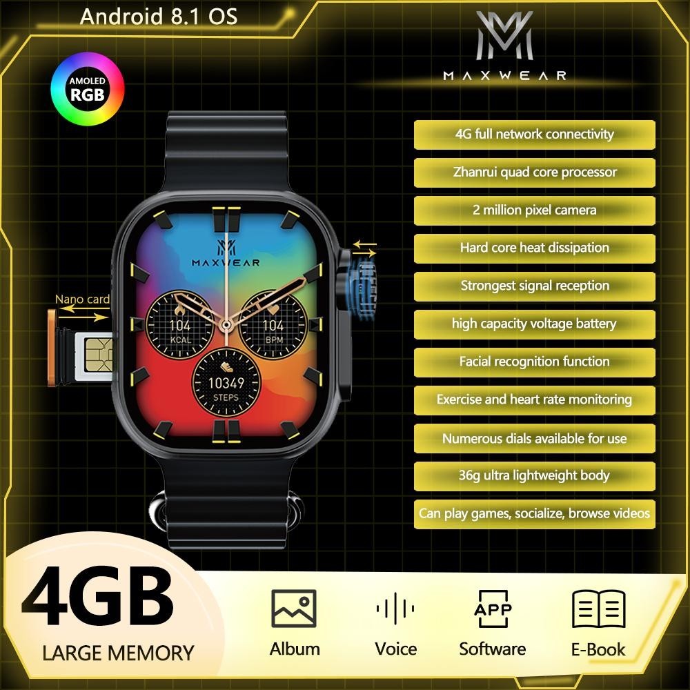 U3A Ultra Smart Watch With SIM Card Smartwatch slot WIFI 4GB Dual ...