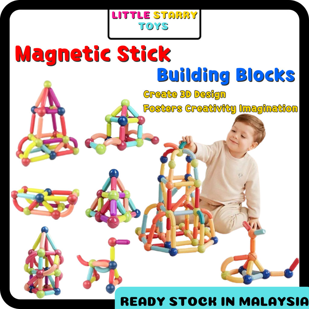 Ready Stock !!! Kids Magnetic Stick Balls Building Toys Block High ...