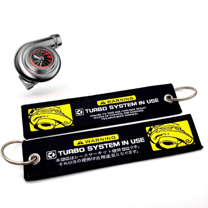 JDM Auto Motorcycle Car Keychain Turbo System in USE Embroidery Nylon ...