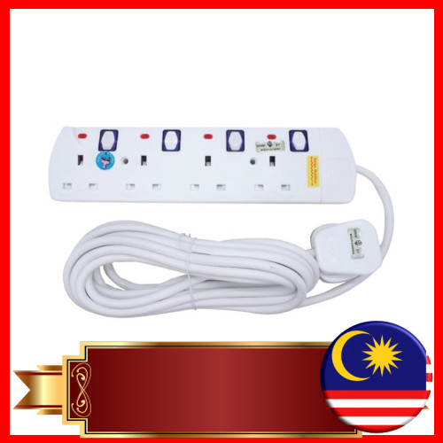 Hot item SIRIM Approved 4 Gang Trailing Socket with 5 Meter Wire Wayar ...