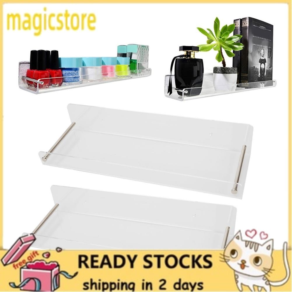Magicstore 2 X Floating Wall Ledge Shelf Acrylic Concealed Bathroom ...