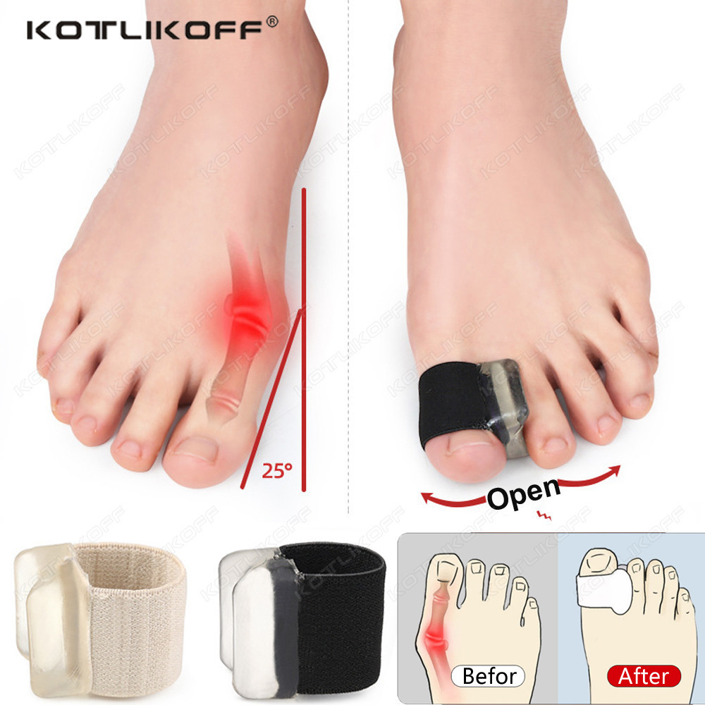 2PCS Soft Silicone Gel Toe Separator Thumb Corrector Bunion Foot Toe ...