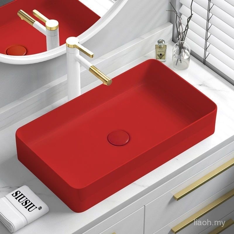 Wash Basin round Inter-Platform Basin Ceramic Pool Washbasin Red Basin ...