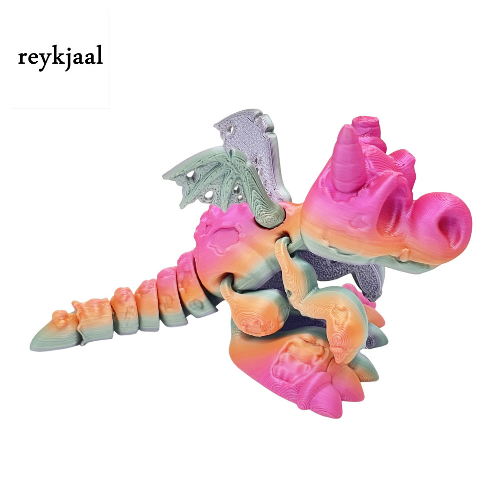 Desktop Dragon Sculpture 3d Printed Dragon Figurine Articulated Flying ...