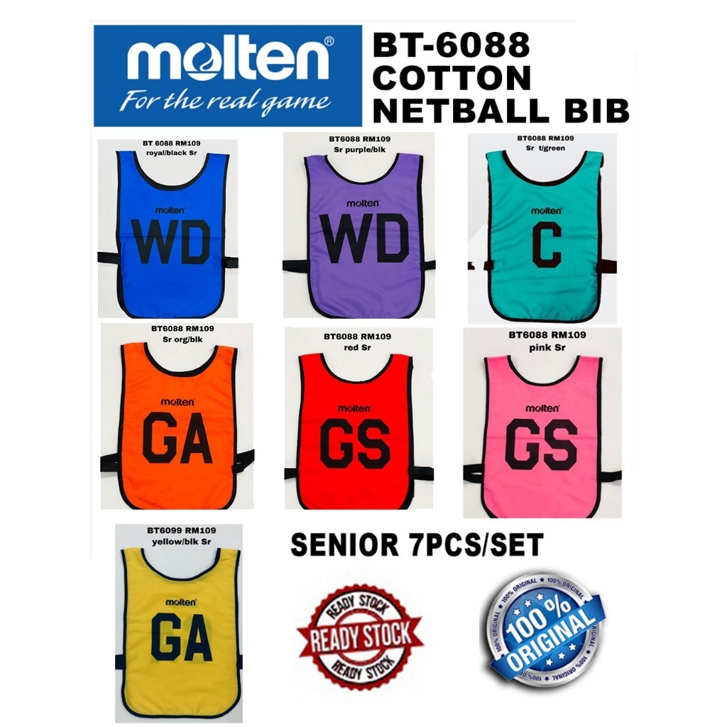 [100% Original] Molten Bibs 7 Pcs Set Single Side SENIOR AND JUNIOR Set ...