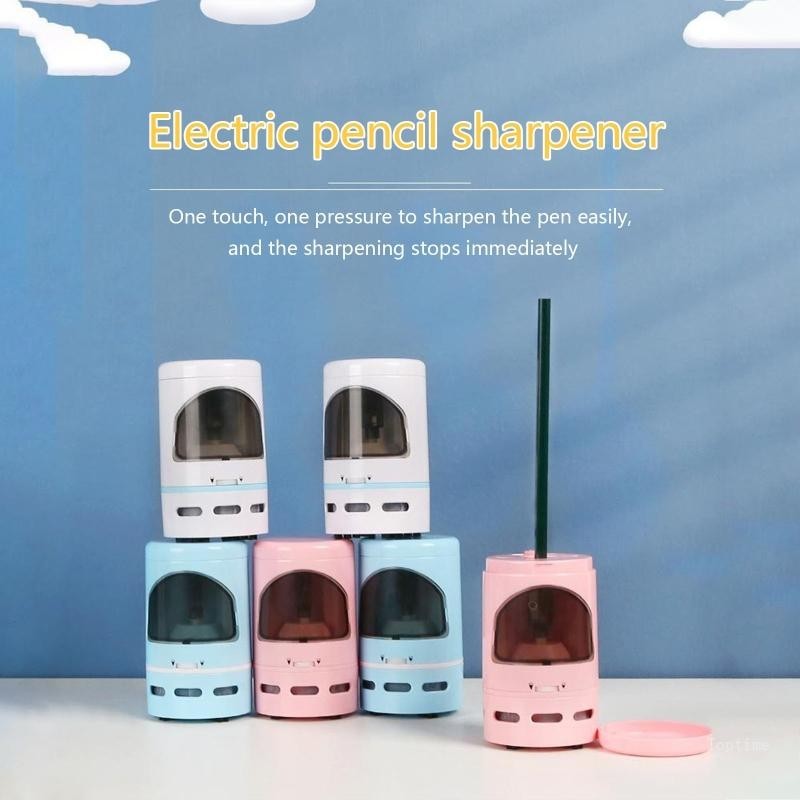 Top Portable 2 In 1 Electric Pencil Sharpener Dust Sweeper Operated for ...