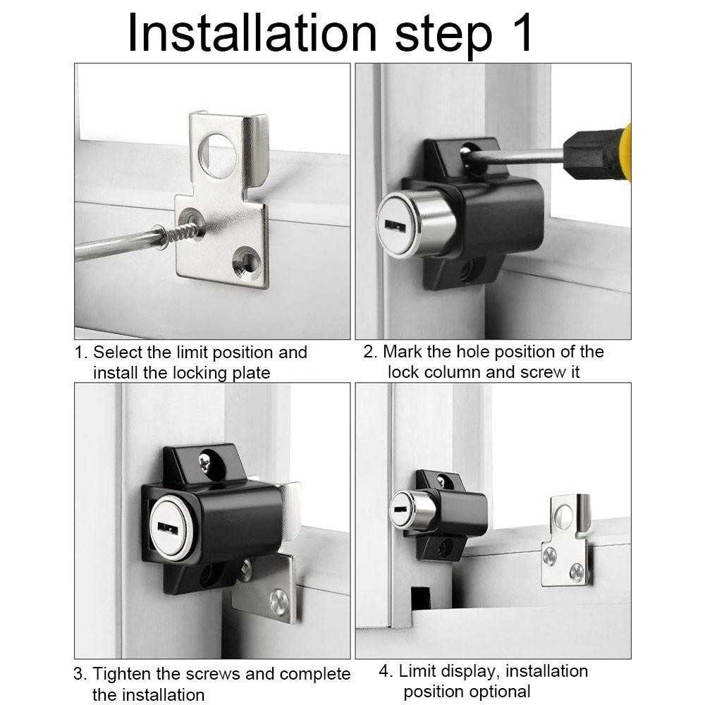LAKAMIRY Window Lock Protection Security Screen Window Fixed Buckle ...