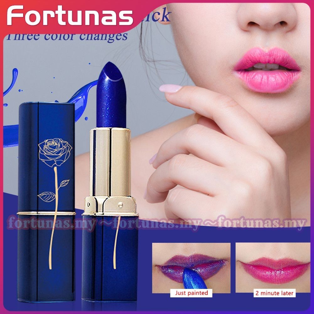 Lessxcoco Blue Rose Color Change Lipstick Moisturizing Non Stick To Cup ...