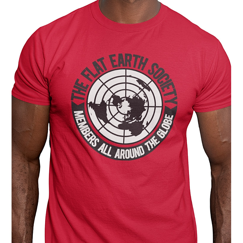 Flat Earth Map T-Shirt Flat Earth Society Nasa Lies Firmament New World ...