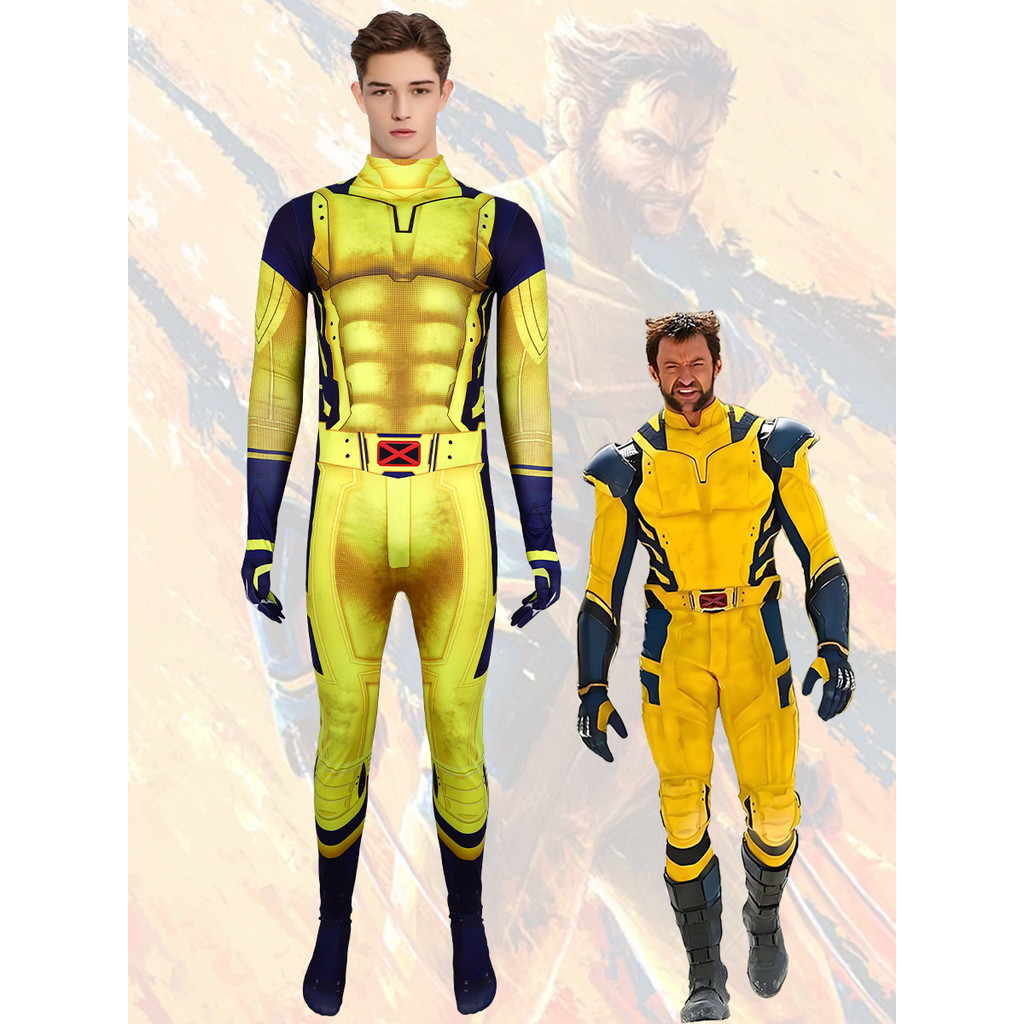Halloween Deadpool and Wolverine cosplay costume Uncle Wolf jumpsuit ...