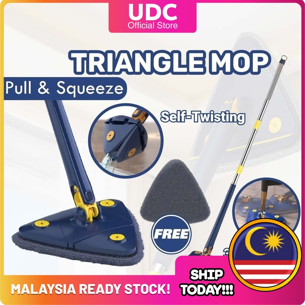UDC 💦360 Rotating Adjustable Triangle Mop Cleaning Mop Scrubber Duster ...