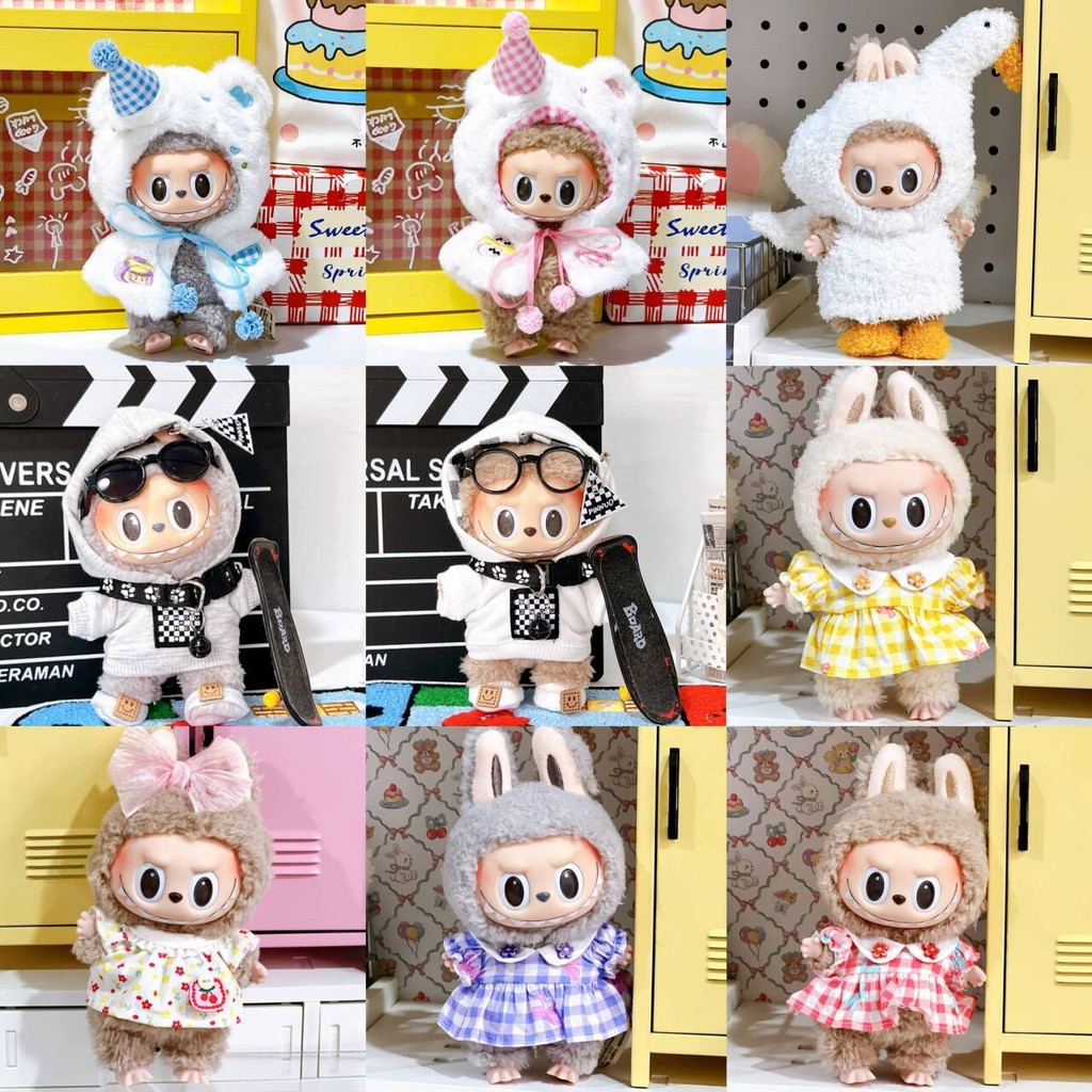 Labubu Vinyl Doll labubu Doll Plush Baby Clothes | Shopee Malaysia