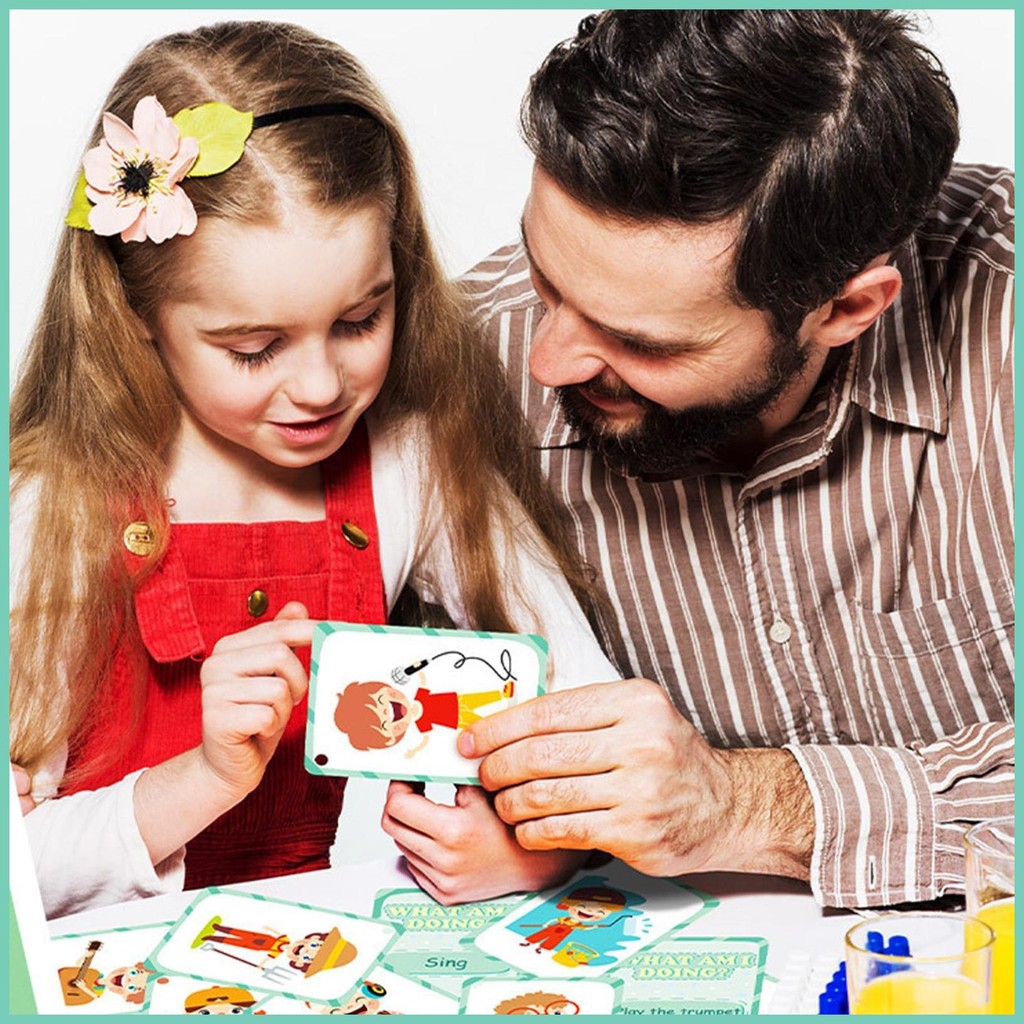 Vocabulary Flash Cards Cartoon Children Learning Toys 50PCS Portable ...