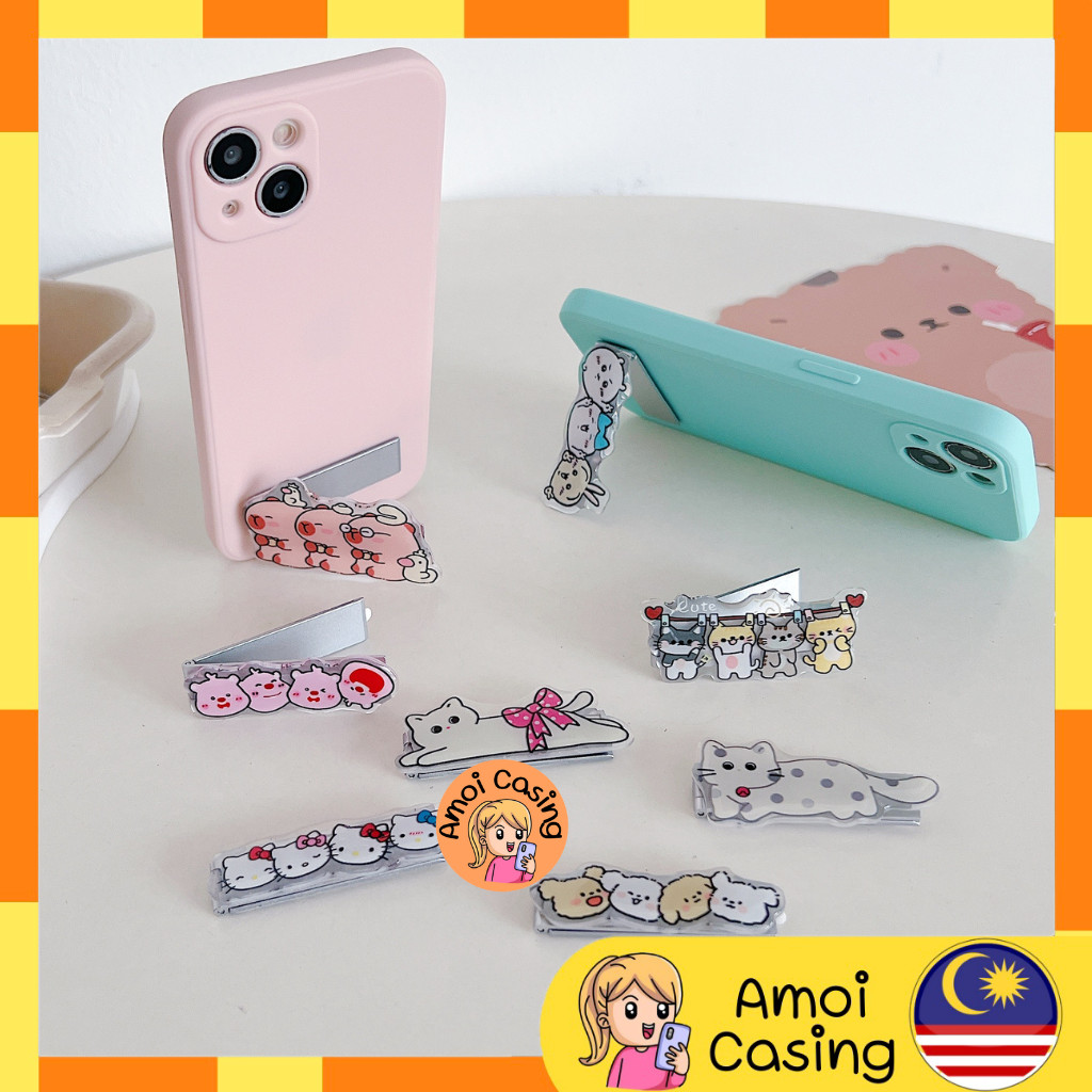 Phone DIY mini metal cartoon capybara aluminum stand sticker stick ...