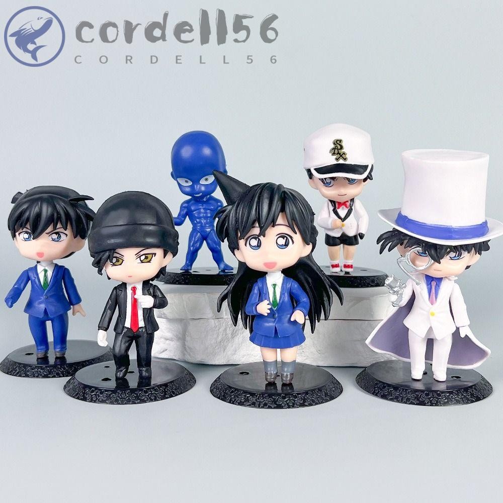 CORDELL 6pcs/set Detective Conan Action Figures, Q Version 3D Detective ...