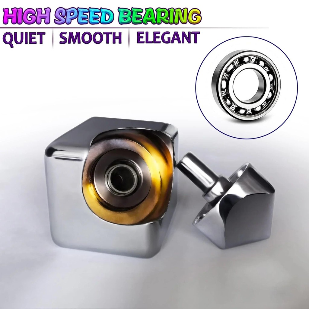 Hot Square Fidget Spinner EDC Toys Metal Rotate Cube Antistress Finger ...