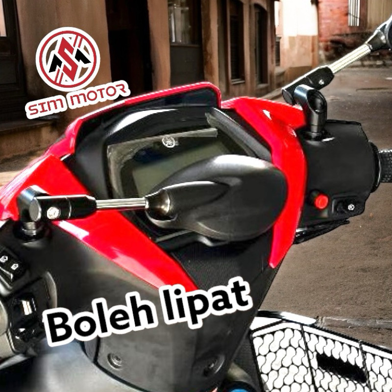 TRC RACING SIDE MIRROR Y125Z LC135 Y110 CHROME BATANG 360 PUSING BOLEH ...