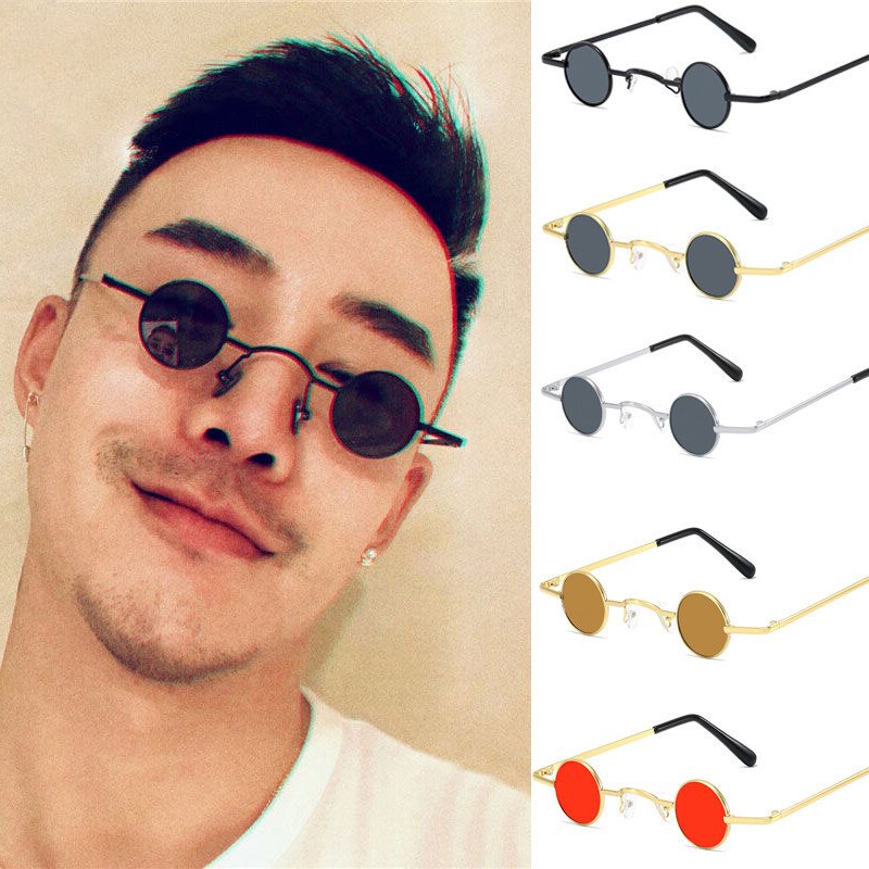 Small Round Frame Circular Sunglasses Men's and Women's Hip Hop Style ...