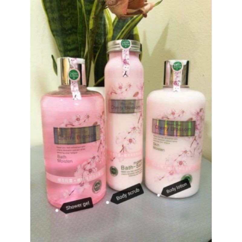 ORIGINAL {Ready Stock} Set mandian Cherry Blossom Bath Set 3in1 500 ml ...