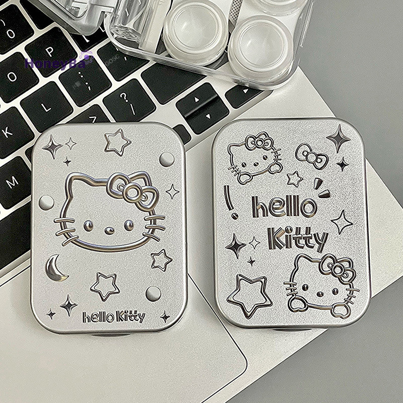honeybee1 Electroplated Silver Hello Kitty Contact Lens Case Cartoon ...