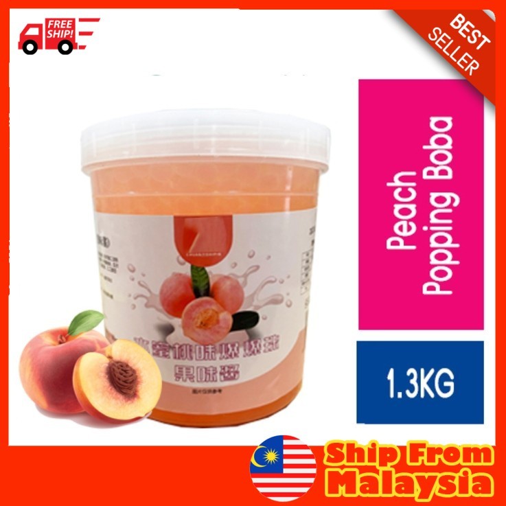 Peach Popping Boba - 1.2KG | 水蜜桃 爆爆珠 | Boba Meletup | Pearl Bobo Fruit ...