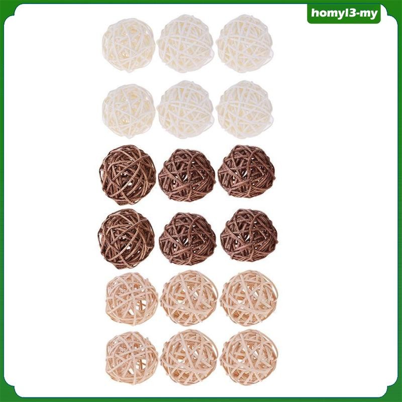 [HomylabMY] 6 Pieces Handcrafts Embellishments Decorative Wicker Balls ...