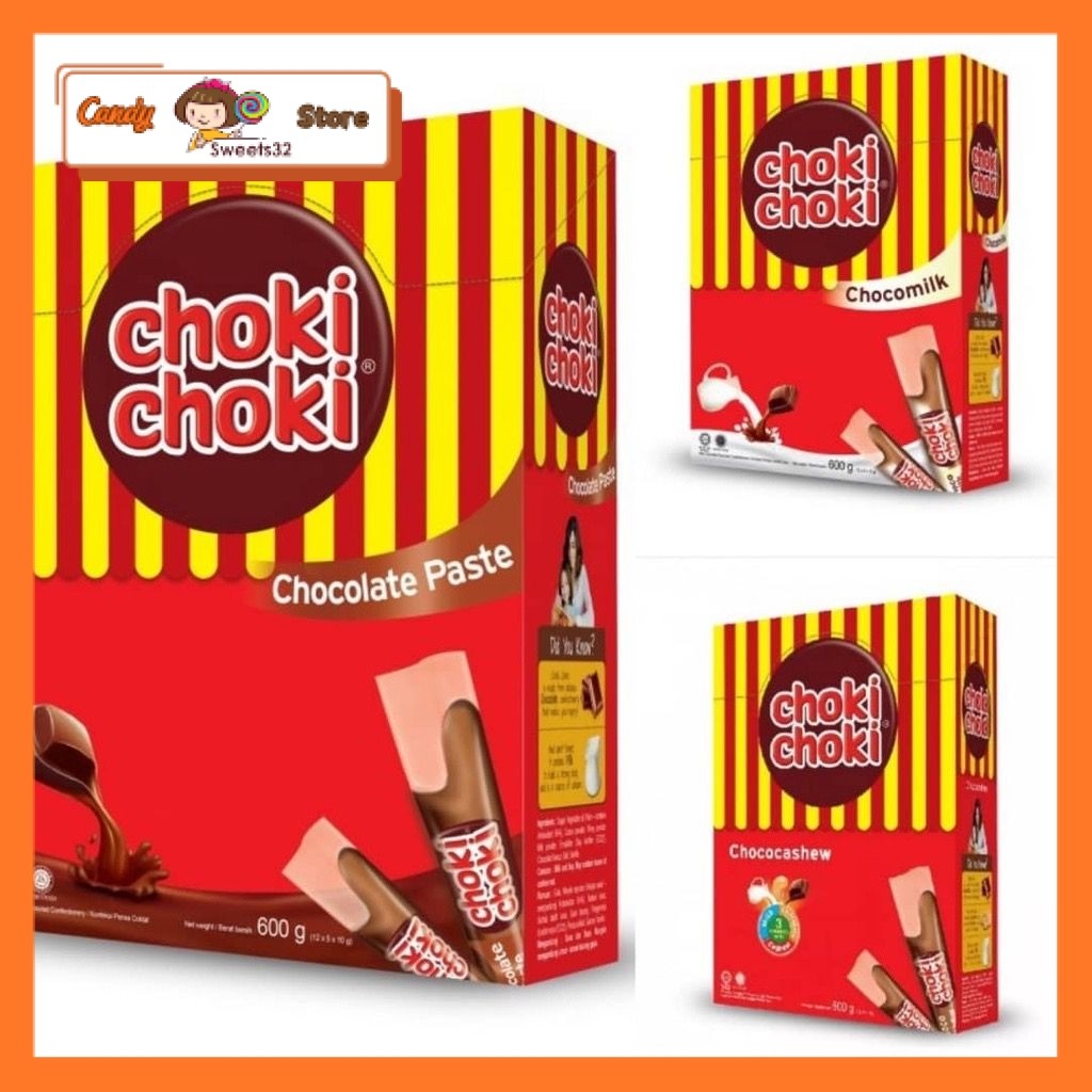 Choki choki Chocolate/Chocomilk/Chococashew (5X12X9g)60 stick | Shopee ...