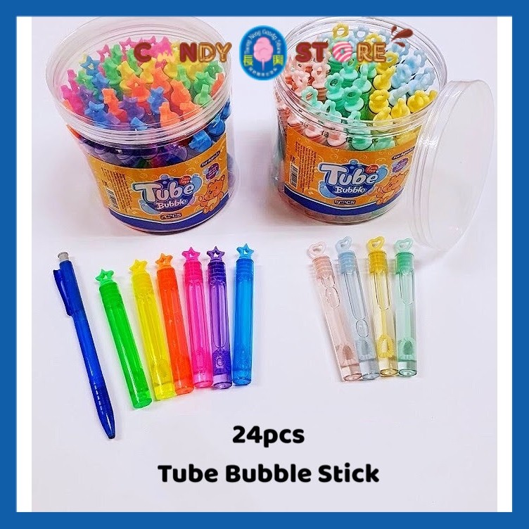 ( 24pcs ) Tube Bubble Water Bubble Stick Children Blowing Bubble Toys ...