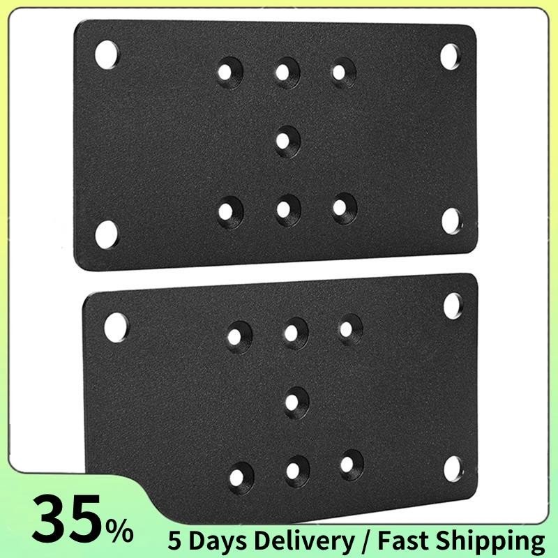 2 PCS Heavy Duty Patio Column Base Plate Fence Column Base Black Metal ...
