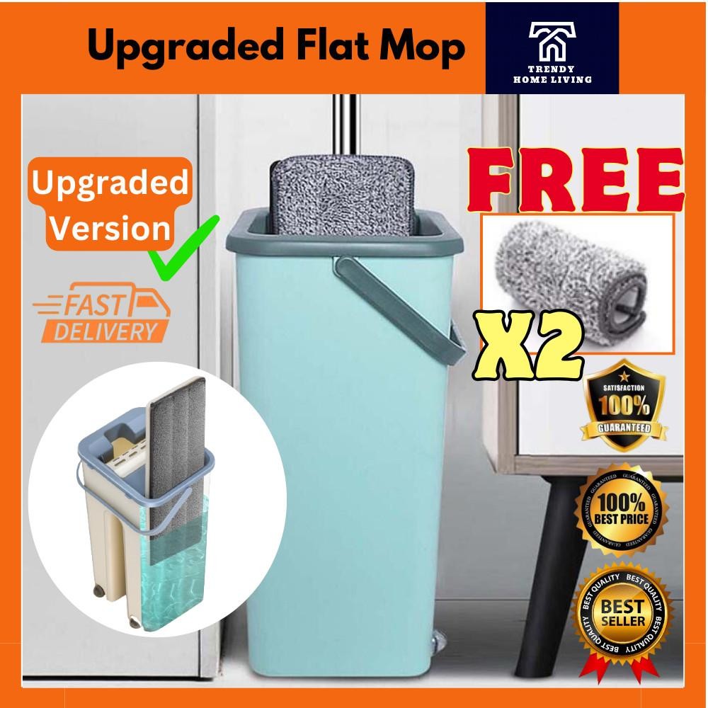 THL Mop Self-Wash & Squeeze Dry Flat Mop With Bucket & Microfiber Cloth ...