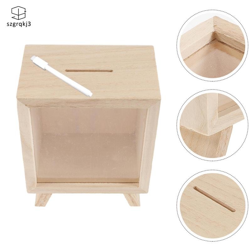 [szgrqkj3] Wooden Piggy Bank, Wooden Money Box, Decorative Money Box ...
